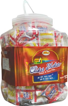 ALKA FOODS CHATAR MATAR 160 PC JAR SWEET AND SOUR CANDY Sour Candy ...