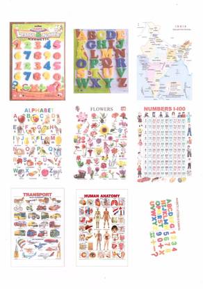 anshul internet point 9 Laminated A4 size Chart Paper Sheets with 2 ...