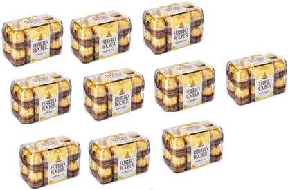 FERRERO ROCHER Pack Of 16 Chocolates ( Set Of 10 ) Bars Price in India ...