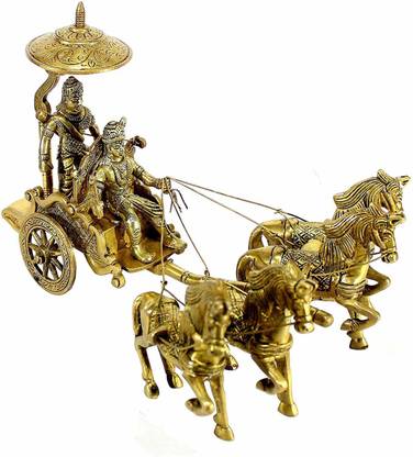 Skywalk Metal Brass Arjun Rath Idol,Mahabharat/Geeta Arjun Chariot ...