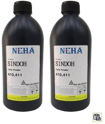 Neha SINDOH TONER(400g) FOR SINDOH 410,411(PACK OF 2) Black Ink Toner ...