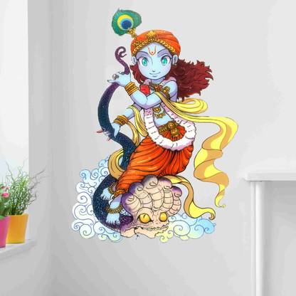 SUMAN ENTERPRISES Lord krishna Large Self Adhesive Sticker Price in ...