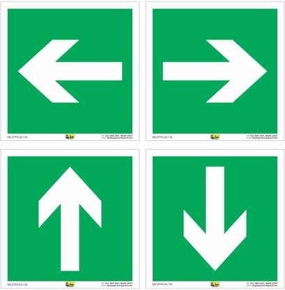 Mr. SAFE Directional Arrow Signs In Pack of 4 Self Adhesive Stickers ...