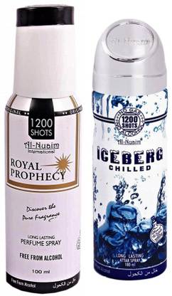 Al Nuaim Royal Prophecy & Iceberg Perfume Spray 1200 Shots Deodorant ...