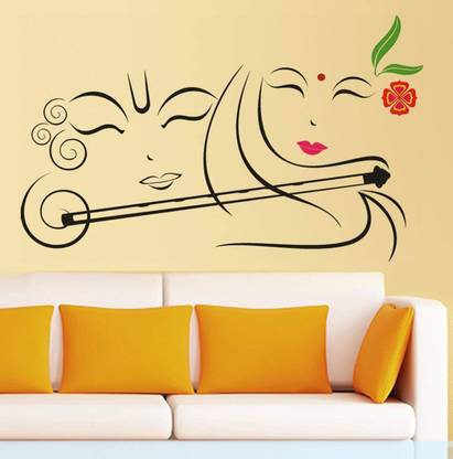 Decals Sticker 1226 cm Wall Sticker Radha Krishna Standard Size ...