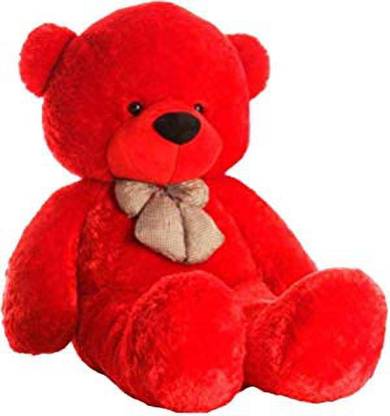 ANU TOYS Plush Fabric Cherry Red Teddy Bear with Neck Bow - 5 Feet (150 ...