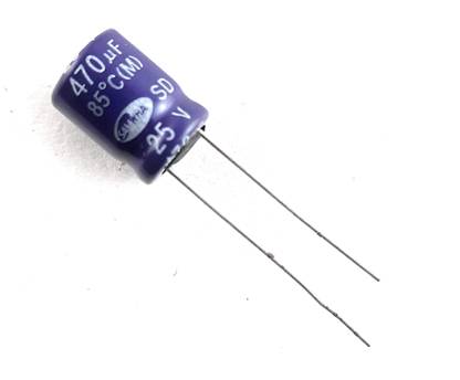 TechInfo 5 Pics 25 Volt 470 uF Electrolytic Capacitor Electronic ...