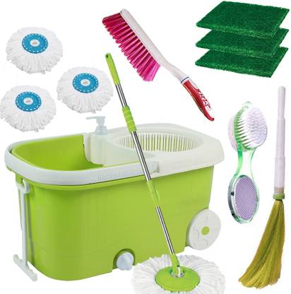 V-MOP Combo Elite Magic Bucket Mop With Wheel - 360 Degree Self Spin ...