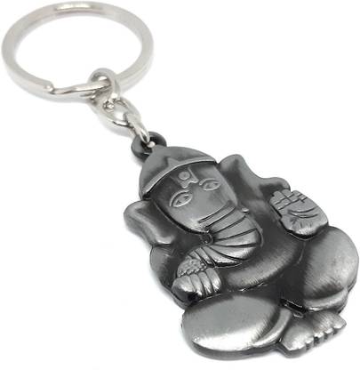 Aura Double Sided Ganpati Gajanan Vighnaharta Laddu Ganesh Key Ring Key ...