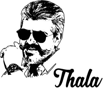 Wallzone Thala Ajith Kumar Medium Removable Sticker Price in India ...