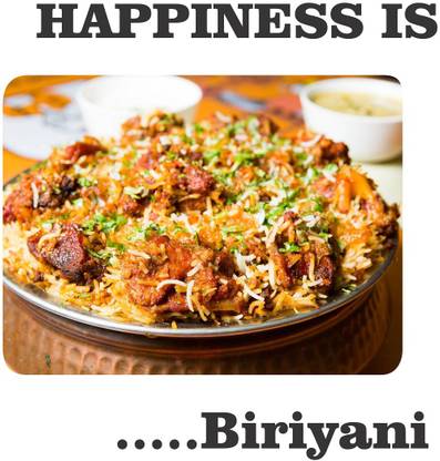 HAPPYSTICKY Happiness is Biriyani Large Vinyl Wallsticker(60 cm x 60 cm ...