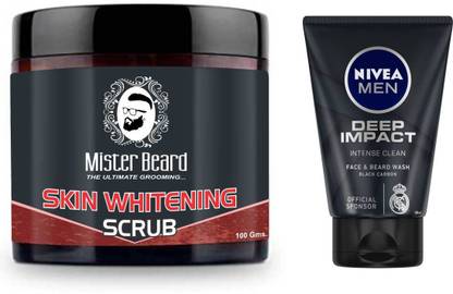 Mister Beard Skin Whitening Scrub With Clean Face & Beard Wash Price in ...