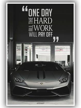Motivational Quote Car Poster for Room and Office Digital Art Print ...