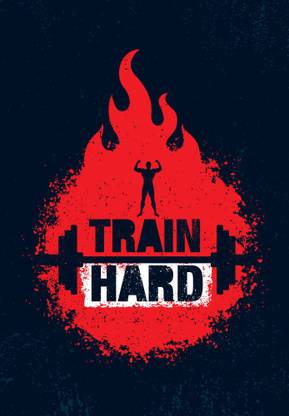 train hard red|Motivational Poster|Inspirational Poster|Gym poster|All ...
