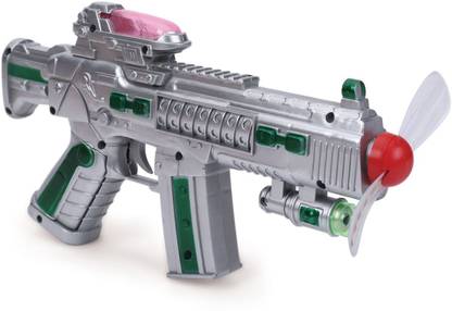 Quinergys Toy Gun Matrix Flashing Rotating Fan, Musical Battery ...
