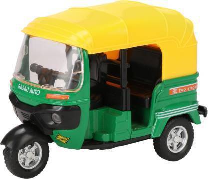 ZONCARE COLLECTION Auto Rikshaw Three Wheeler Die Cast Metal Body Auto ...