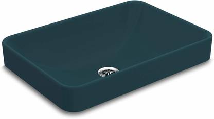 KOHLER K-5373IN-HP1 Forefront Vessel Bathroom Basin Sink without Faucet Hole in Honed Peacock ...