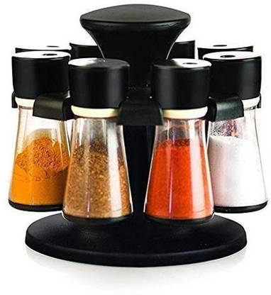 Sunvibe Multipurpose revolving Plastic Spices Rack 8 Piece Condiment ...