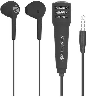 ZEBRONICS Singer Wired Earphone With Record/ Sing with Attached Mic ...