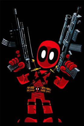 Deadpool Image as Kid Animated Image Wall Poster Photographic Paper ...
