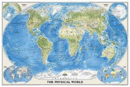 World Physical, Enlarged & Laminated: Buy World Physical, Enlarged ...