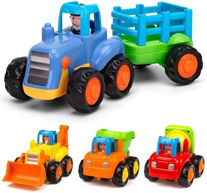Toyvala Push and Go Friction Powered Cars Construction Vehicles Toy Set ...
