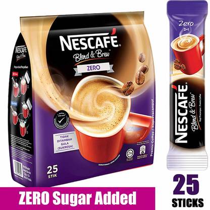 Nescafe 2 in 1 Blend & Brew 2in1 Zero 25 Stick (Imported) Instant ...
