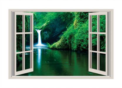 HD RAPID DESIGN 76.2 cm 3D Wall Window (23 x 41 inch) Wall Stickers,100 ...