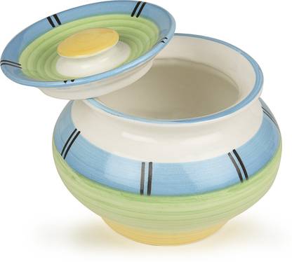StyleMyWay Handpainted & Handcrafted Ceramic Handi with Lid -1250ml ...