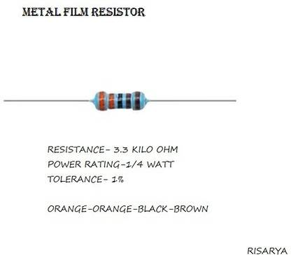 RISARYA 3.3K-OHM RESISTANCE,MFR,1%,1/4 W,FIXED RESISTOR(3.3 KILO OHM ...
