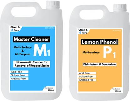 CLEAN AND PURE P1 Lemon Phenol AND M1 Master cleaner (PACK OF 2) FLORAL ...