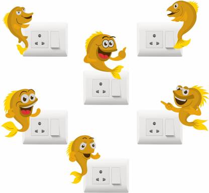 creatick Studio 15 cm Decorative Multicolor Switch Board Stickers Size ...