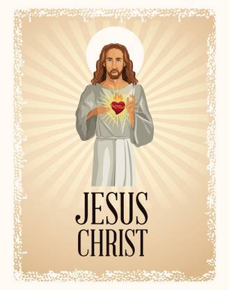 Jesus christ sacred heart a Poster christian Paper Print - Religious ...