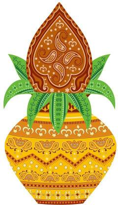 kalash in floral design |festival poster Paper Print - Decorative ...