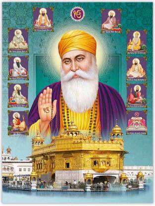 Religious sikhism God Sparkle Coated Self Adesive Poster Without Frame ...