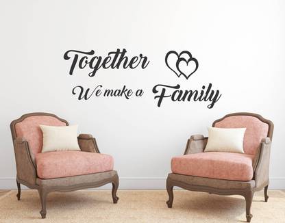 WALLSTICK Together We make Family (80 x 30 cm) Small Self Adhesive ...