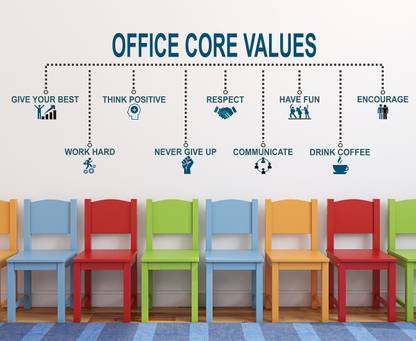 Wallzone 150 cm Office Core Values Removable Sticker Price in India ...