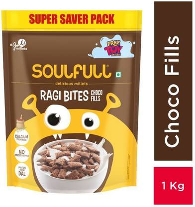 SOULFULL Ragi Bites- Choco FIlls No Maida, High Calcium, 1kg Pouch ...