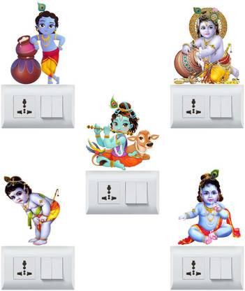 DivineDesigns Bal Krishna Switch Board Sticker ( A Set of Switchboard ...