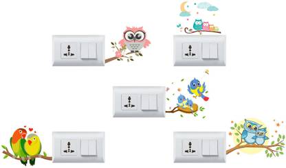 DivineDesigns 13 cm Birds Switch Board Sticker ( A Set of Switchboard ...