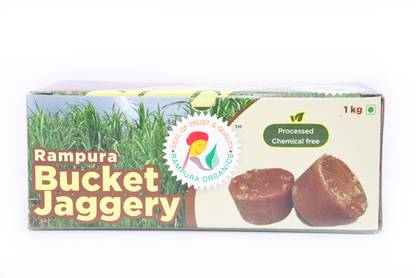 Rampura Organics Rampura Bucket Jaggery 1kg Block Jaggery Price in ...