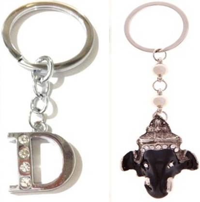 Rashi Traders Alphabet D Letter & Black Face Ganpati Key Chain Price in ...