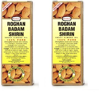 Hamdard Roghan Badam Shirin (Sweet Almond Oil) 100% Pure (100ml X 2 ...