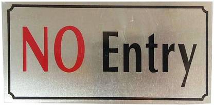 DEZIINE 1pcs NO Entry' Self Adhesive Stainless Steel Metal Signage ...