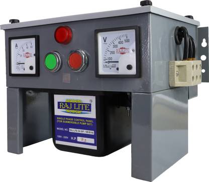 RAJLITE SINGLE PHASE OIL IMMERSED CONTROL PANEL 3HP Submersible Water ...