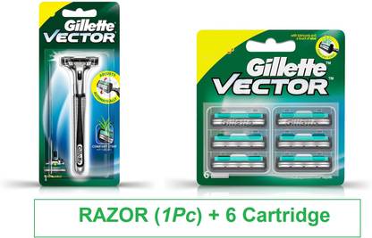 Gillette Vector Plus Manual Shaving Razor + Vector Plus Manual Shaving ...