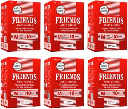 NOBEL HYGIENE FRIENDS HOSPITAL ADULT DIAPERS, SIZE MEDIUM, 10 PCS PACK ...