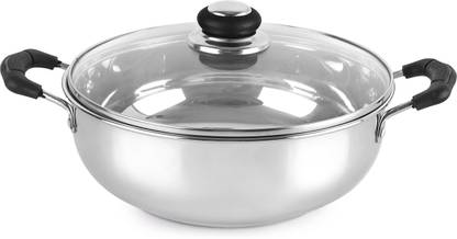 cello Induction Base Stainless Steel Kadhai 3 ltr Kadhai 34.5 cm ...