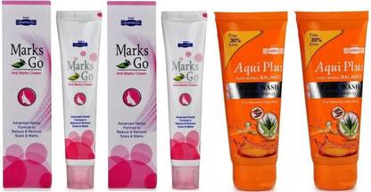HAPDCO Combo of 2 Marks Go Cream (25g) + 2 Aqui Plus Face Wash (50ml ...