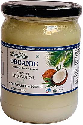 Farm Naturelle 100 % Pure Organic Virgin Cold Pressed Coconut Cooking ...